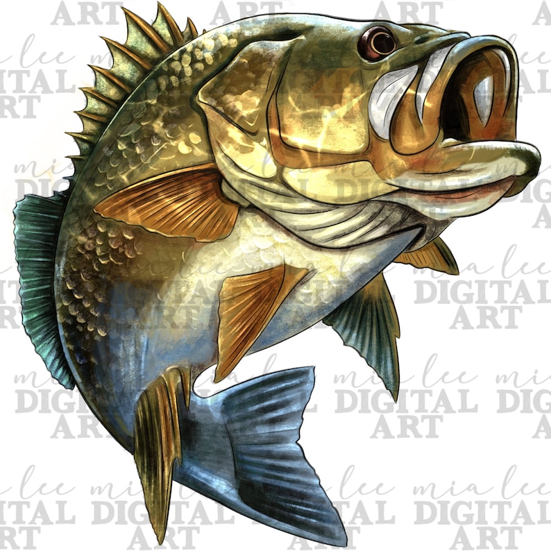Bass Fish Png Sublimation Design Download, Fishing Png, Bass Fish ...
