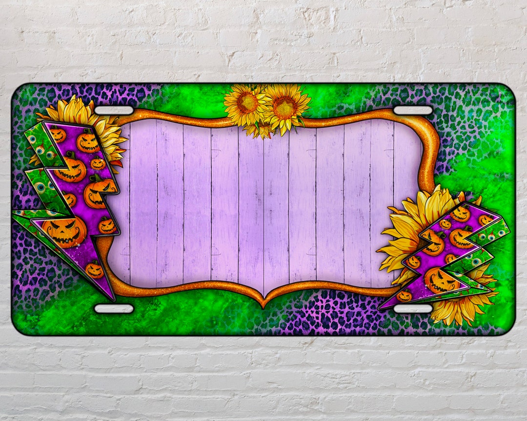 Personalized Halloween License Plate Png Sublimation Design - Etsy