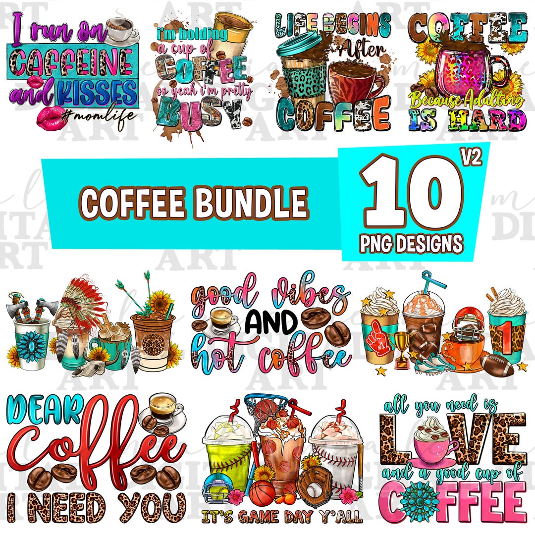 Coffee Bundle V2 Png Sublimation Design Download, Coffee Cup Png ...
