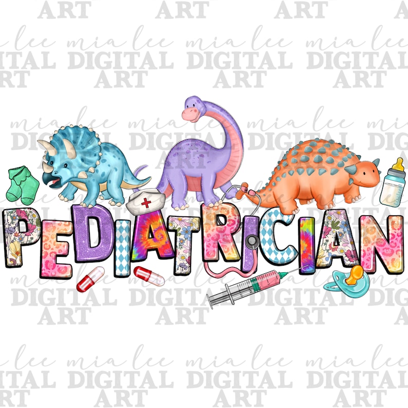 Pediatrician Baby Dinosaurs Png Sublimation Design Download, Nurse Png ...