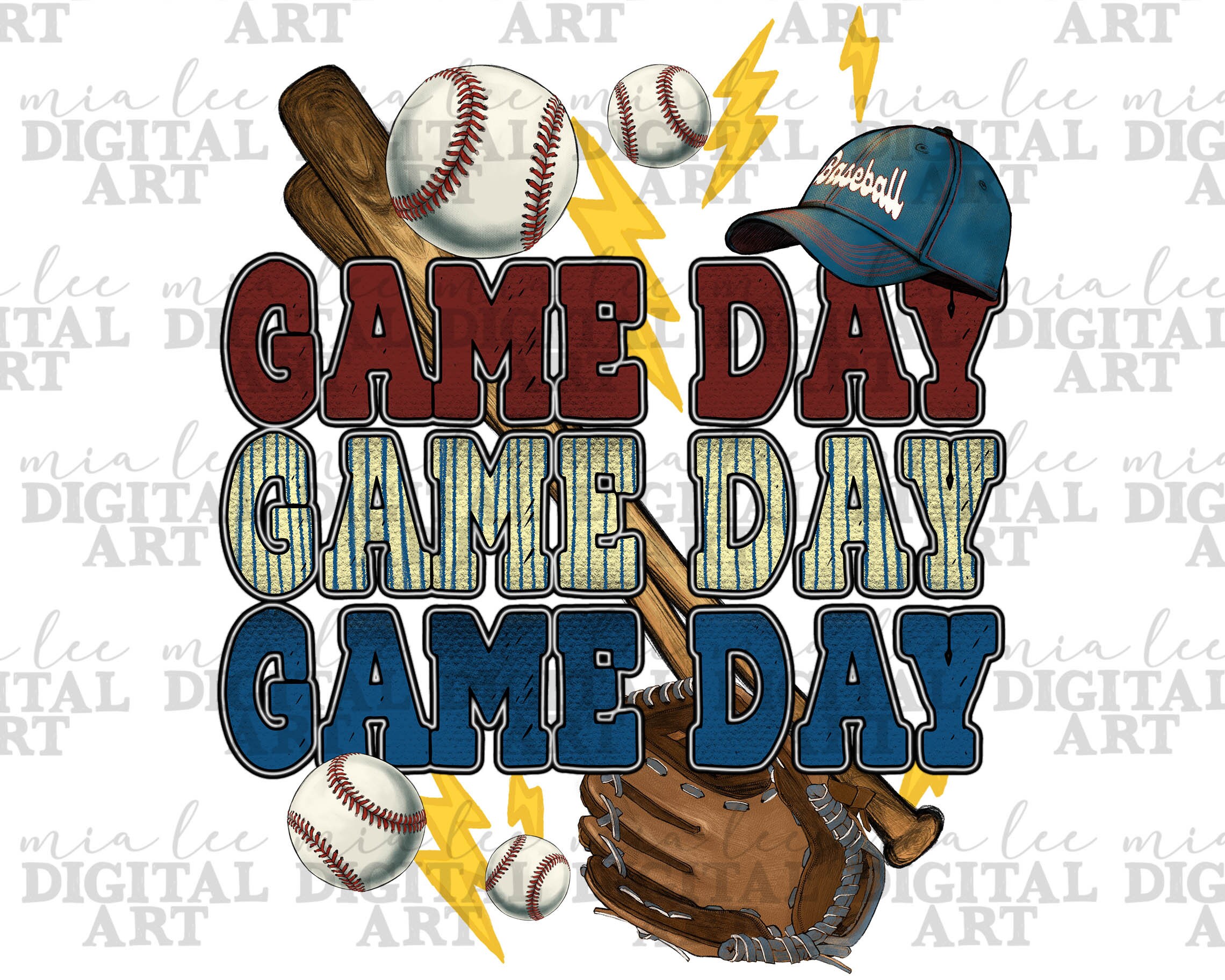 Game Day Lightning Bolt Baseball Png Sublimation Design Download, Sport ...