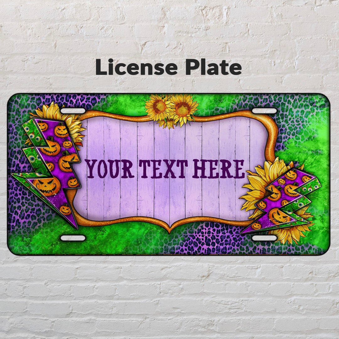 Personalized Halloween License Plate Png Sublimation Design Download ...