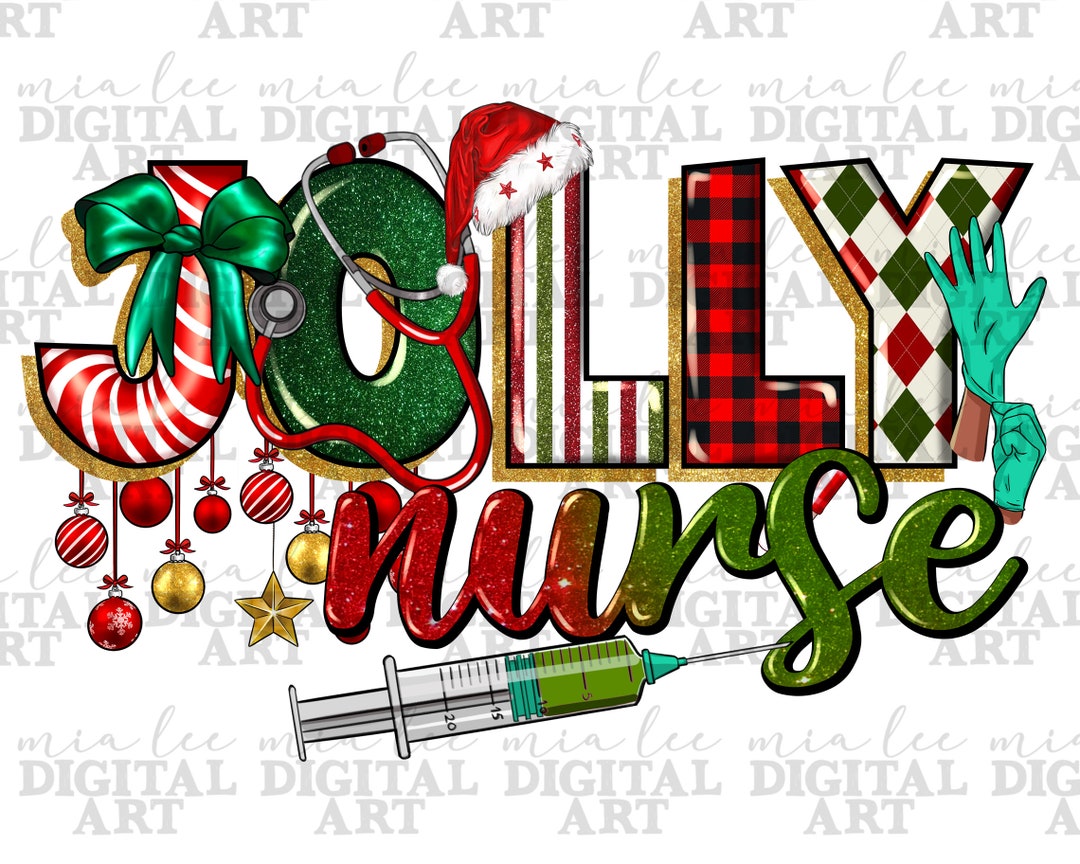 Jolly Nurse Png Sublimation Design Download, Merry Christmas Png, Happy ...