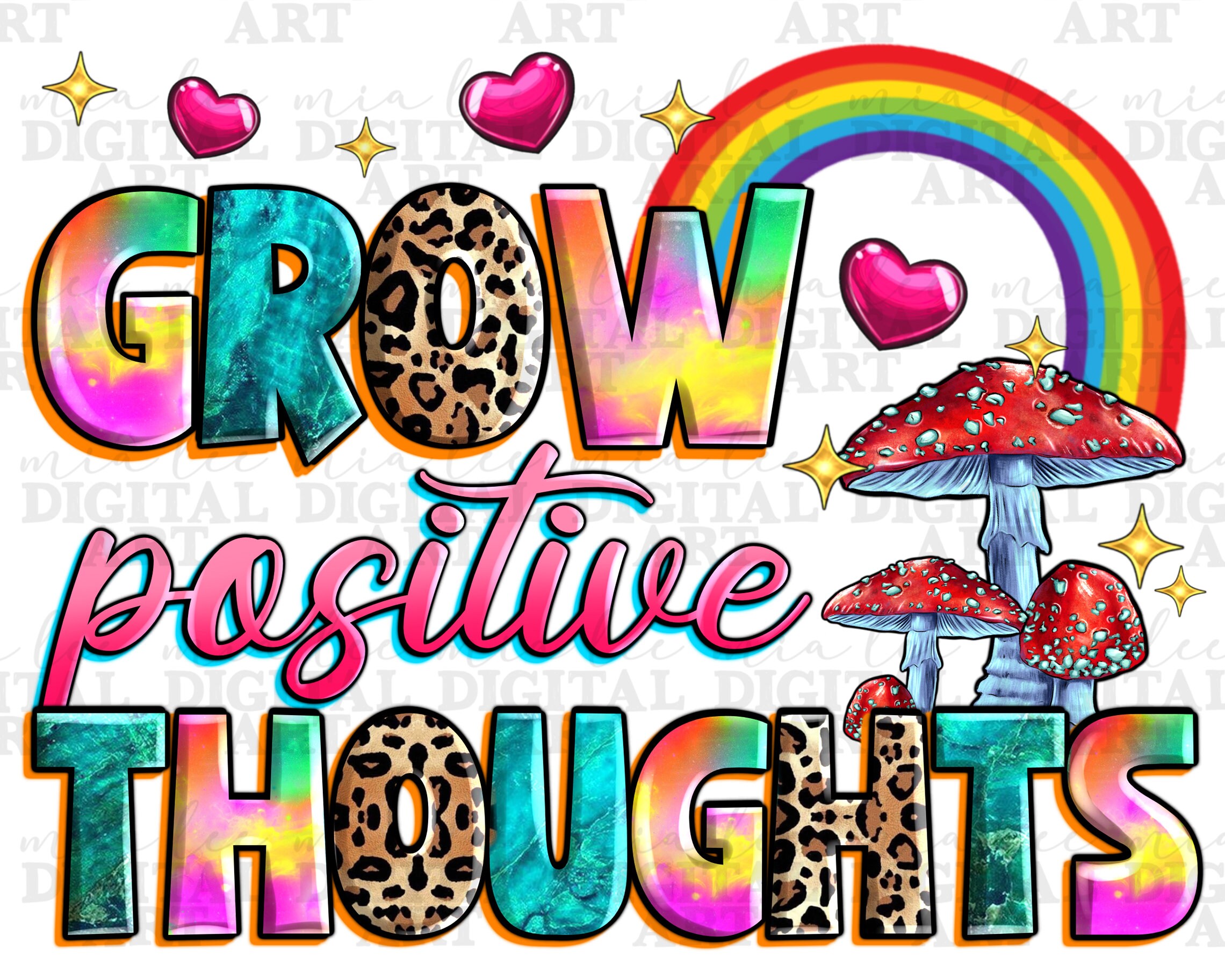 Grow Positive Thoughts Png Sublimation Design Download, Western Png ...