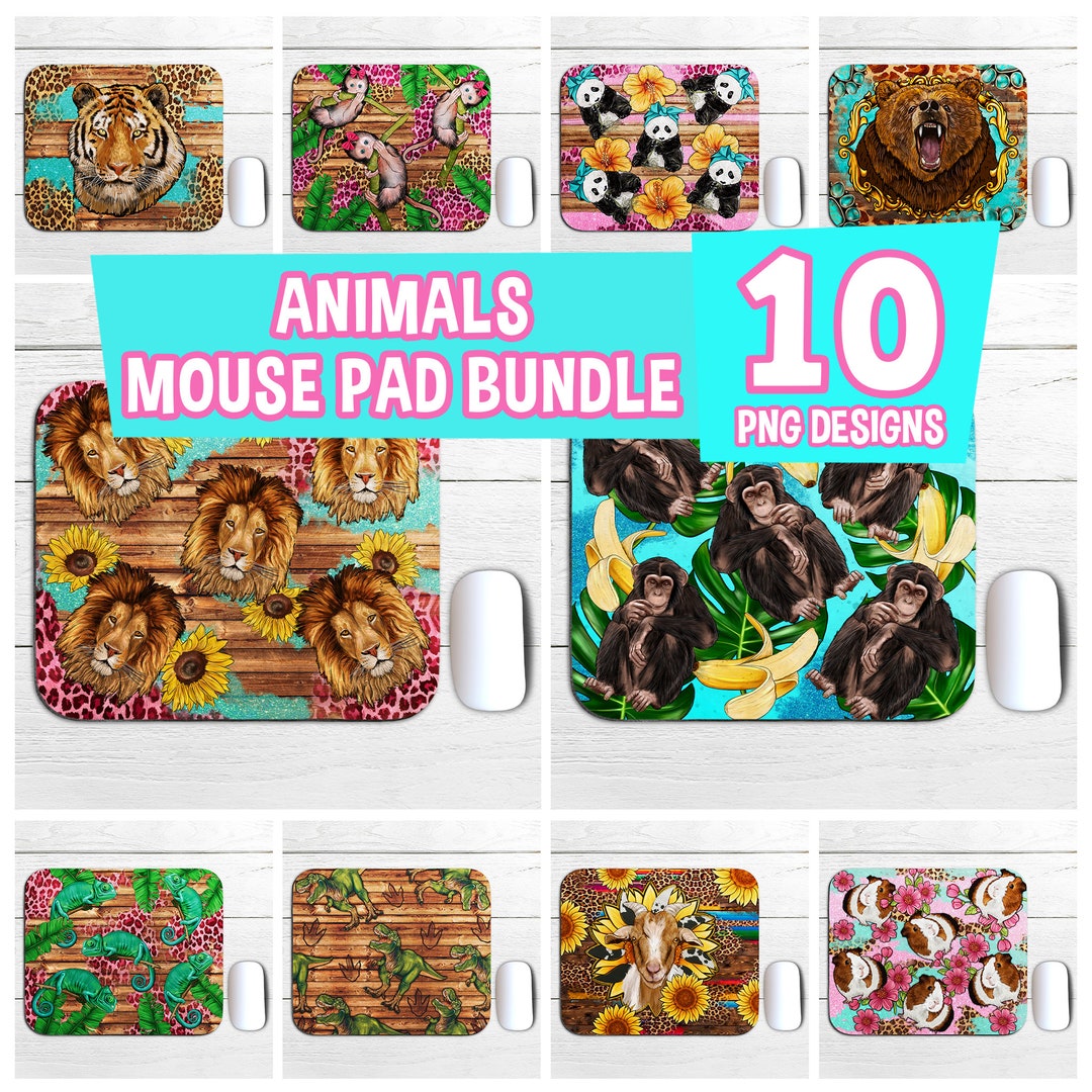 Animals Mouse Pad Bundle Png Sublimation Design Download, Western Mouse ...