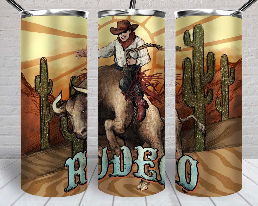 Rodeo Bullfighter 20 Oz Skinny Tumbler Png, Tumbler Wrap Png, Cowboy 20 ...