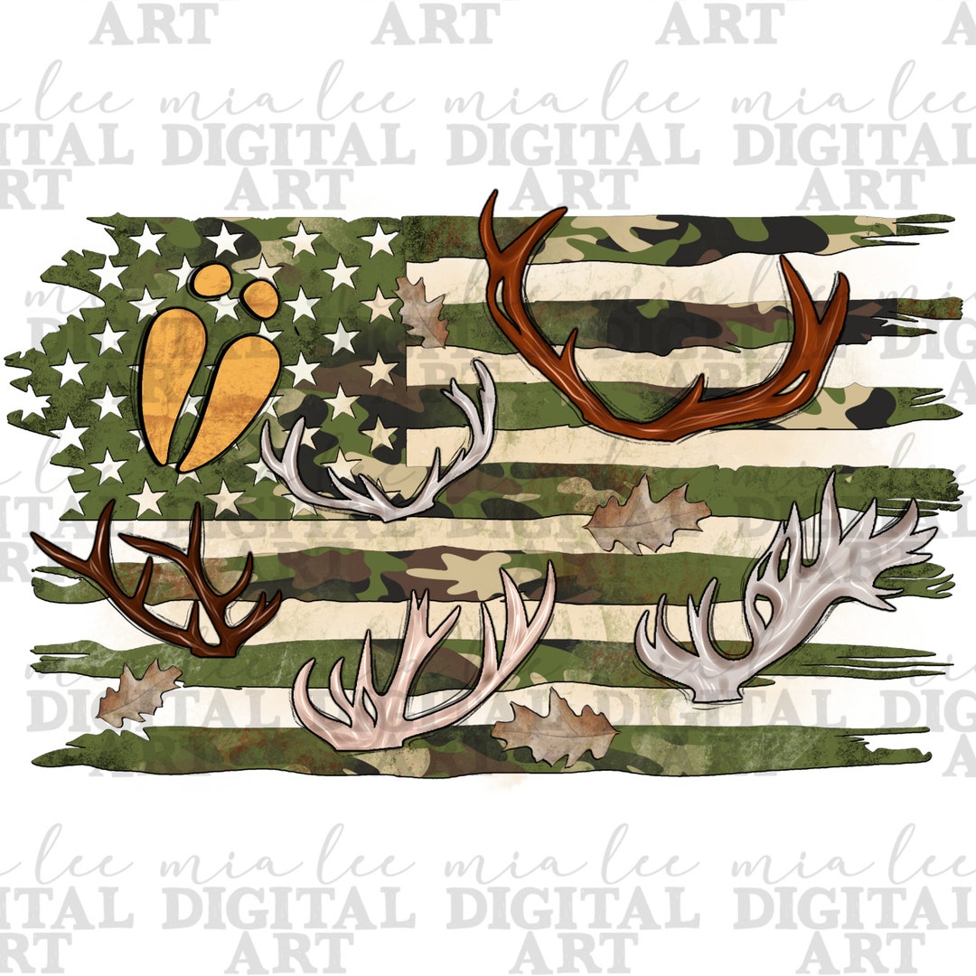 Deer Antler Camouflage Flag Png Sublimation Design Download, Hunting ...