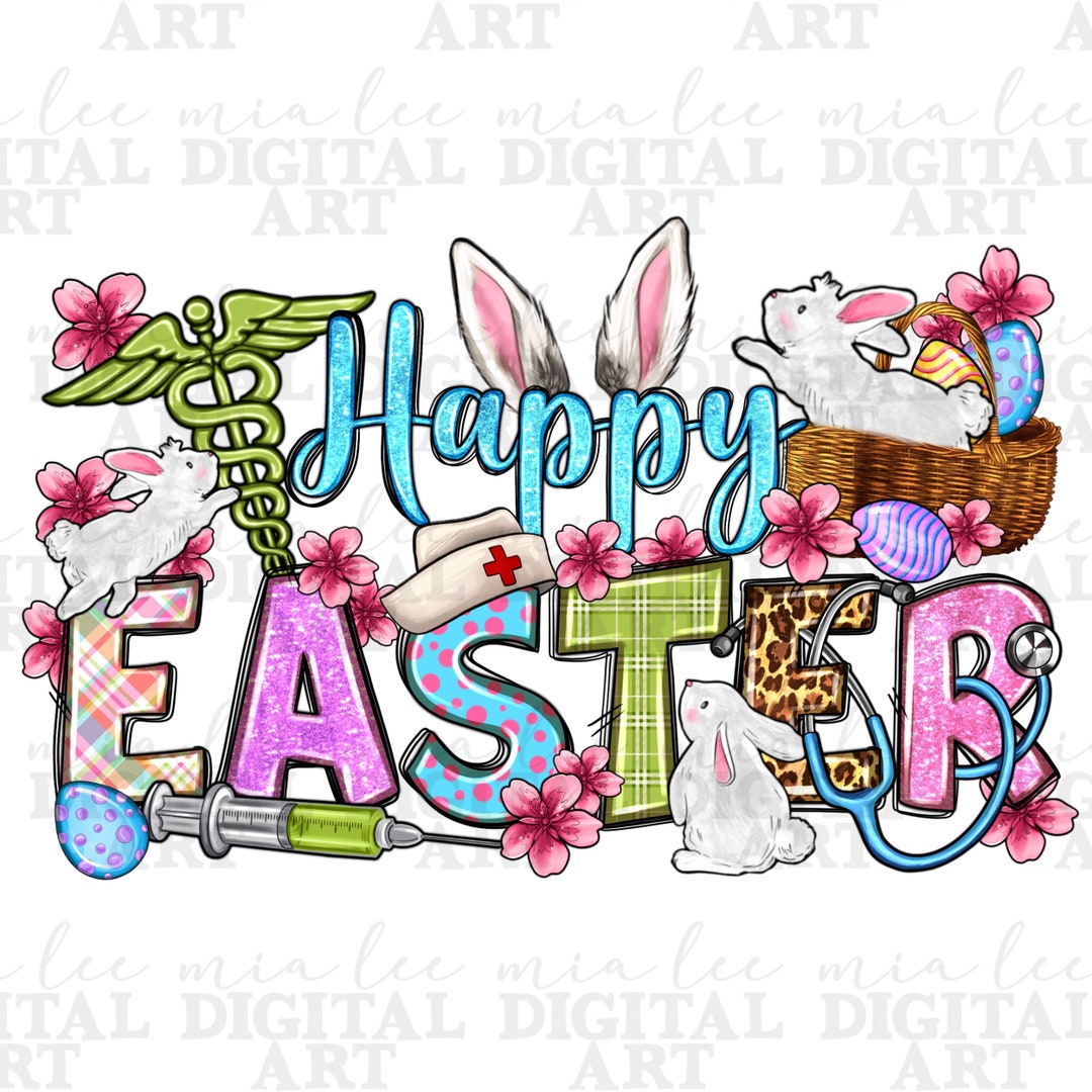 Happy Easter Nurse Png Sublimation Design Download, Happy Easter Day ...