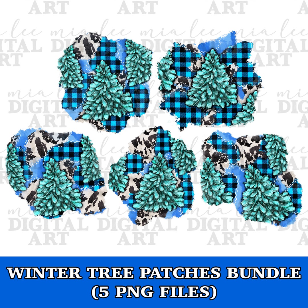 Winter Tree Patches Bundle Png Sublimation Design Download, Winter ...