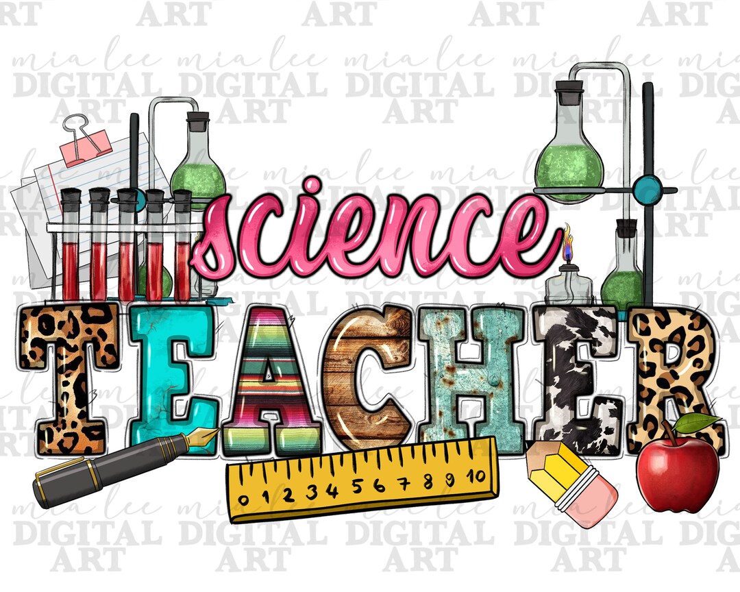 Science Teacher Png Sublimation Design Download, Teacher's Day Png ...