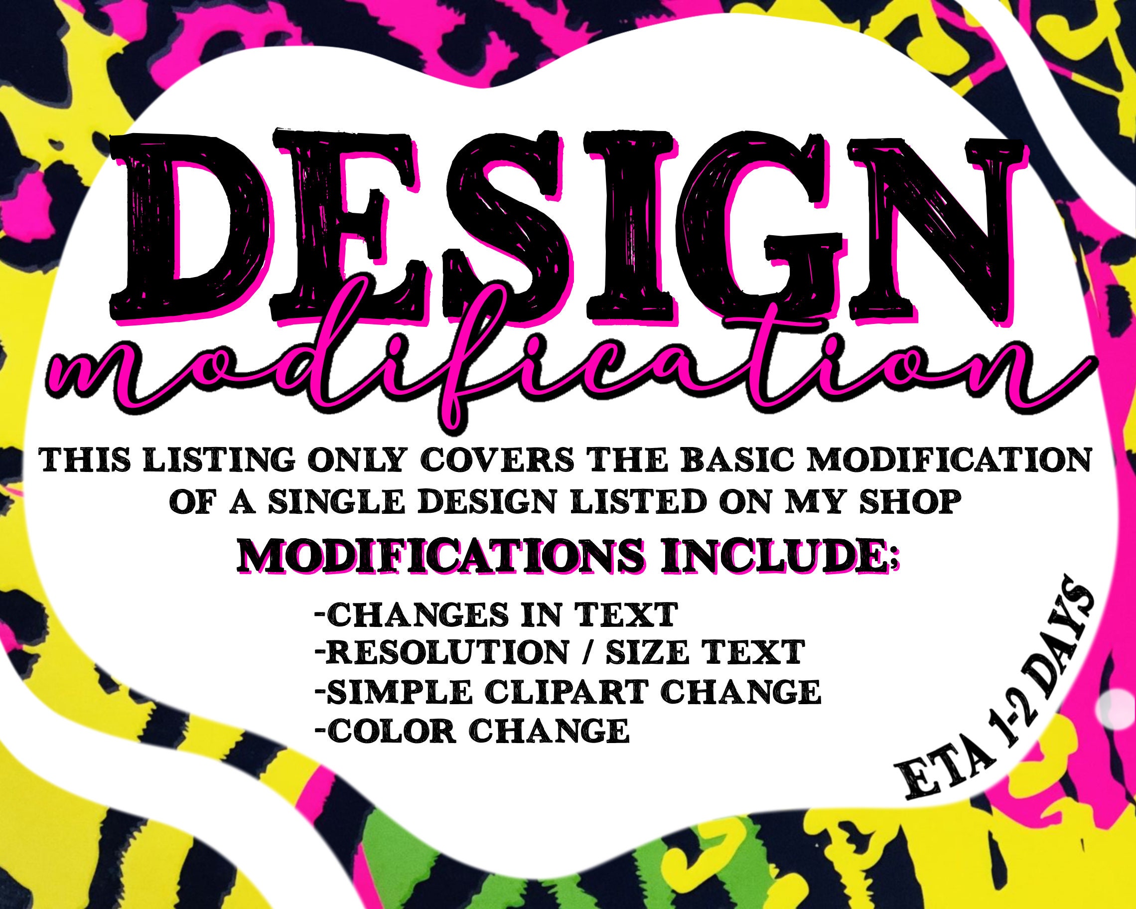 Design Modification (editing) Listing - Etsy