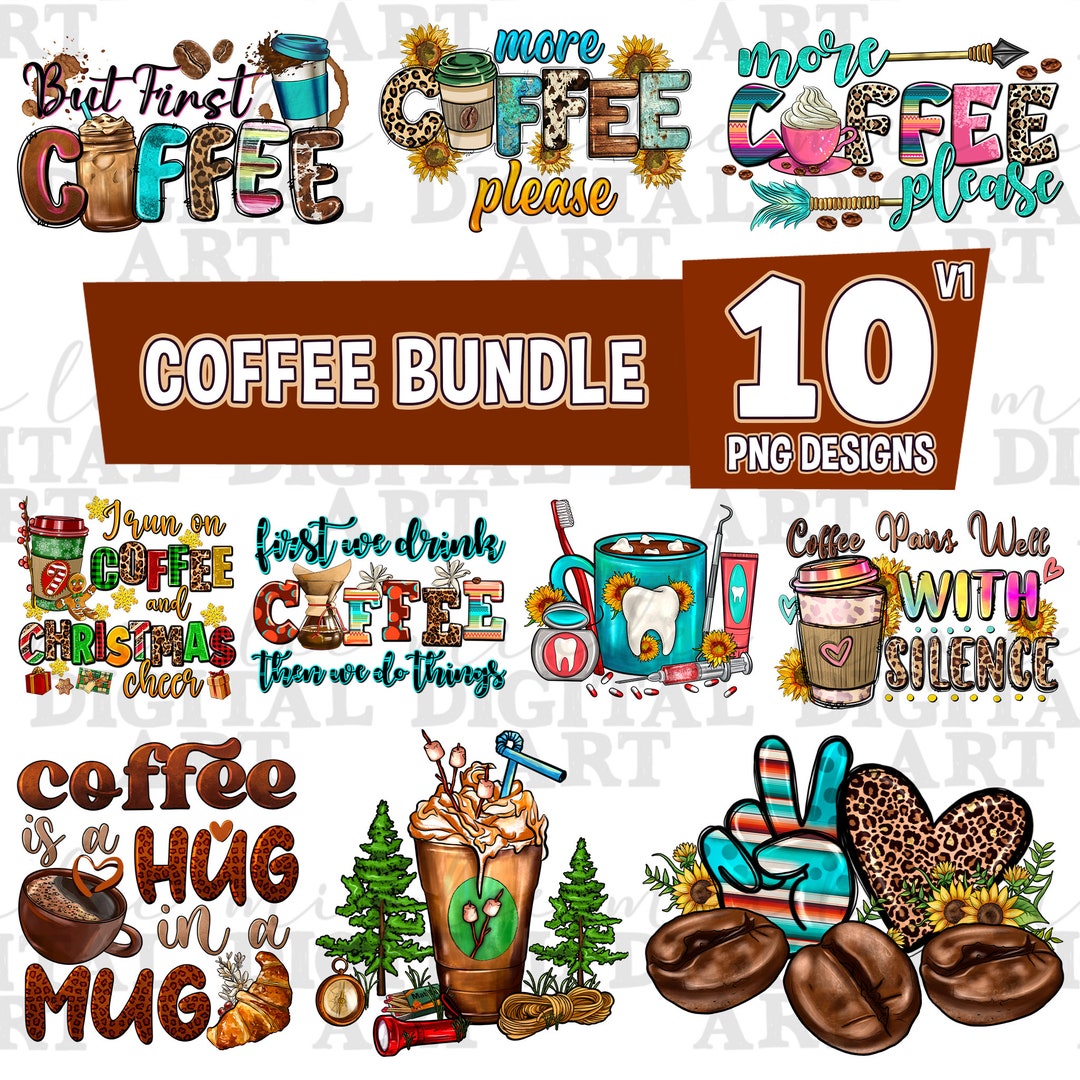 Coffee Bundle V1 Png Sublimation Design Download, Coffee Cup Png ...