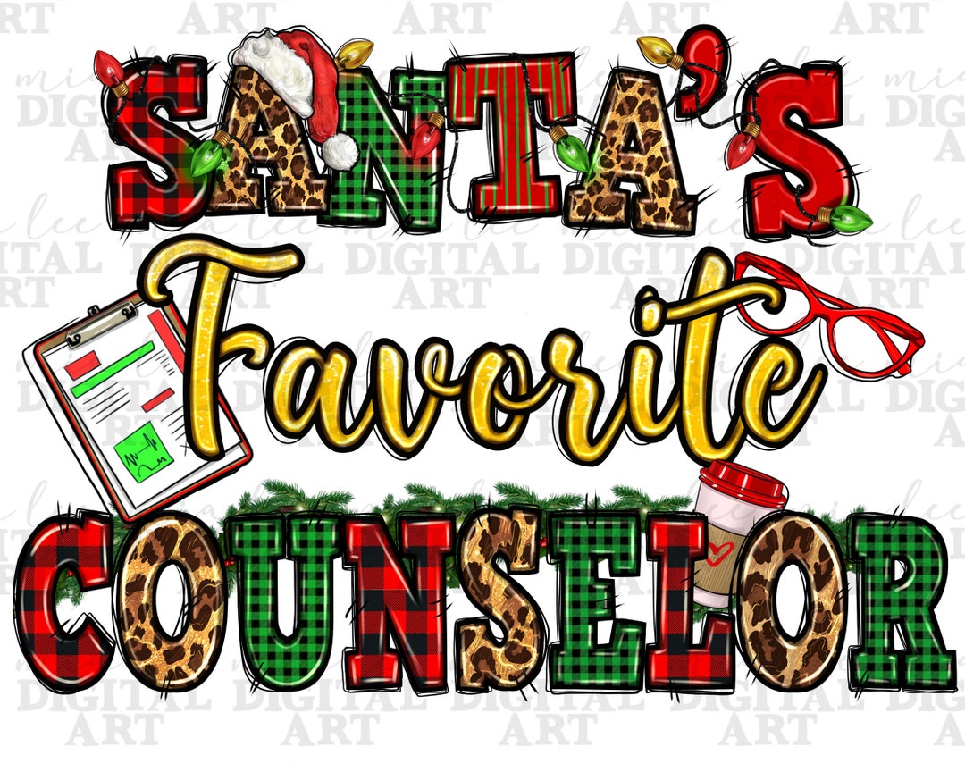Santa's Favorite Counselor Png Sublimation Design Download, Merry ...
