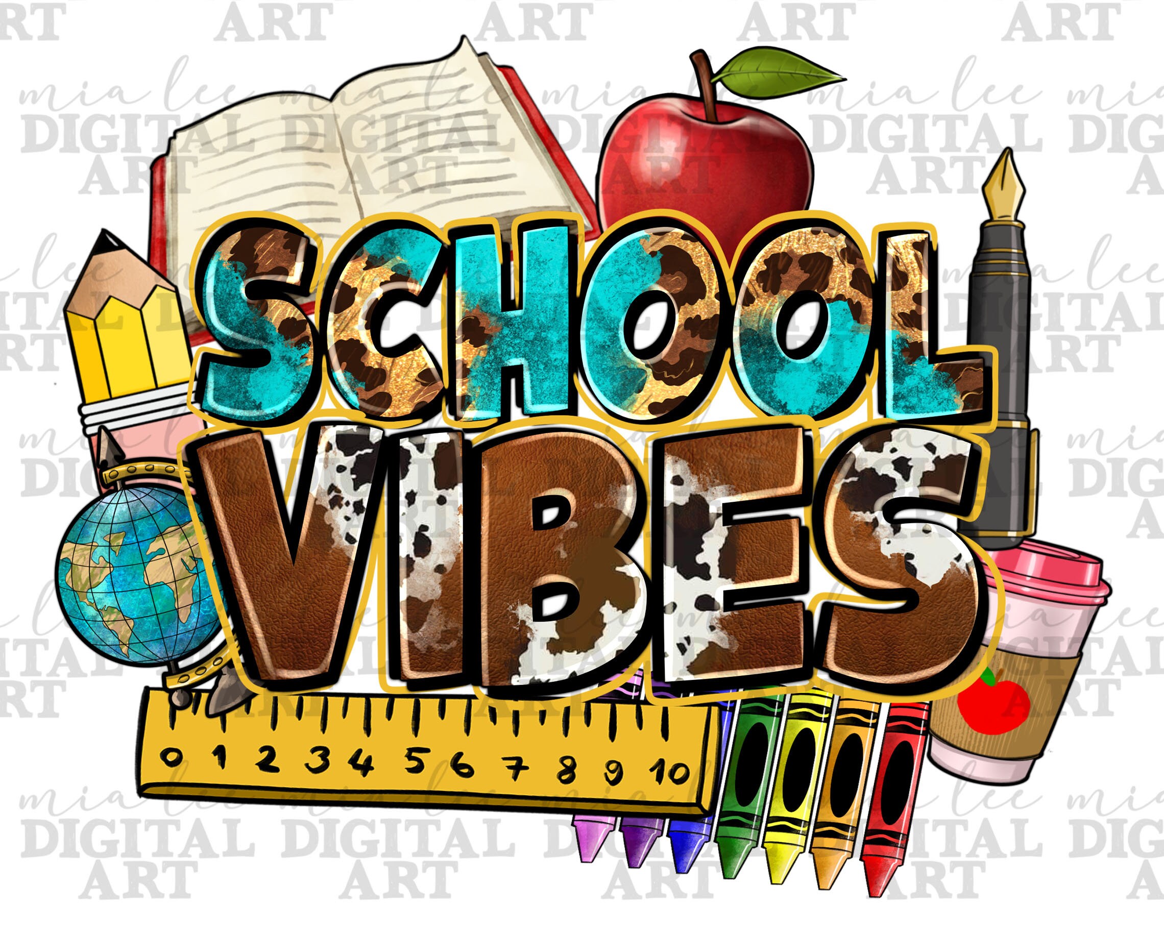 School Vibes Png Sublimation Design Download, Western School Png ...