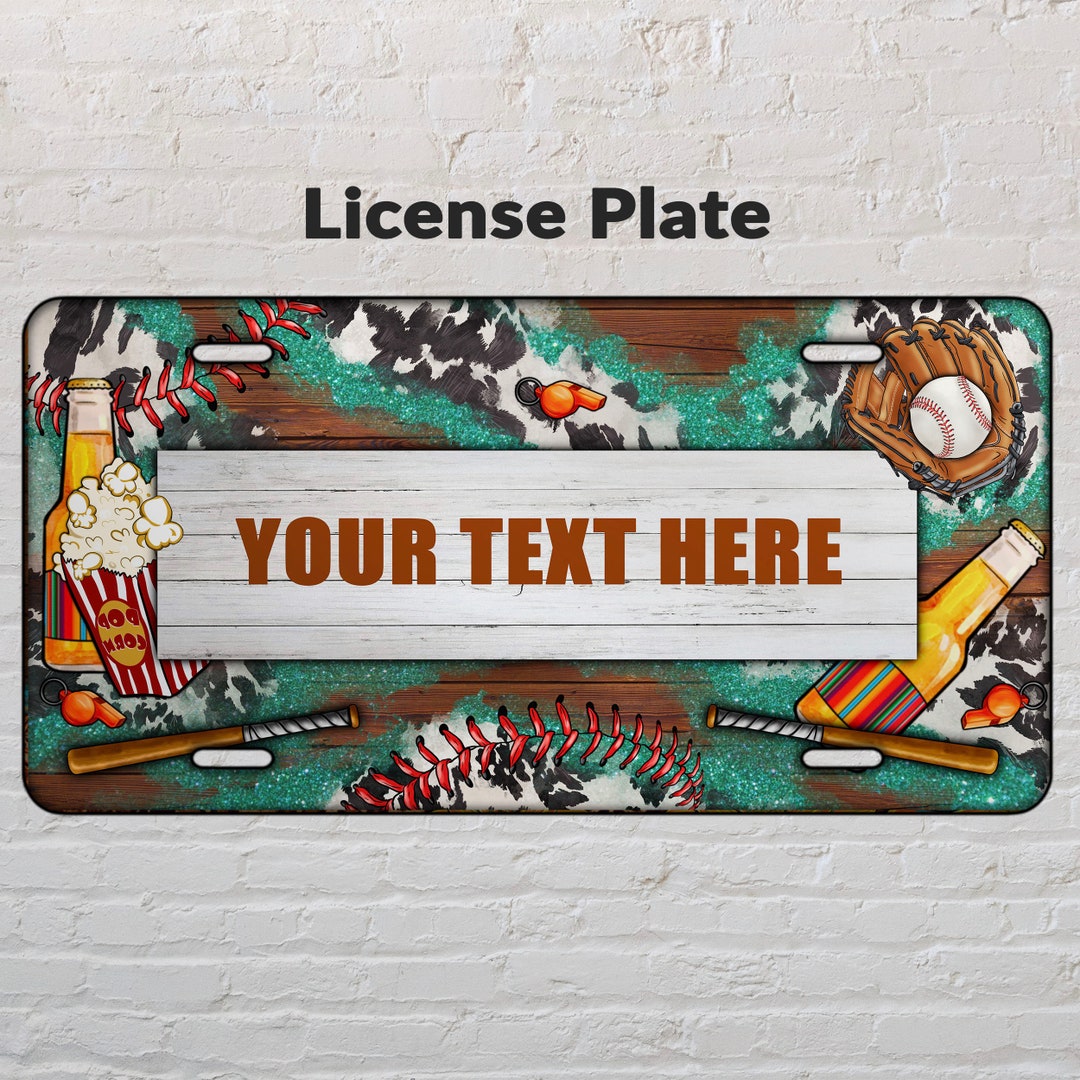 Personalized Baseball License Plate Png Sublimation Design Download ...