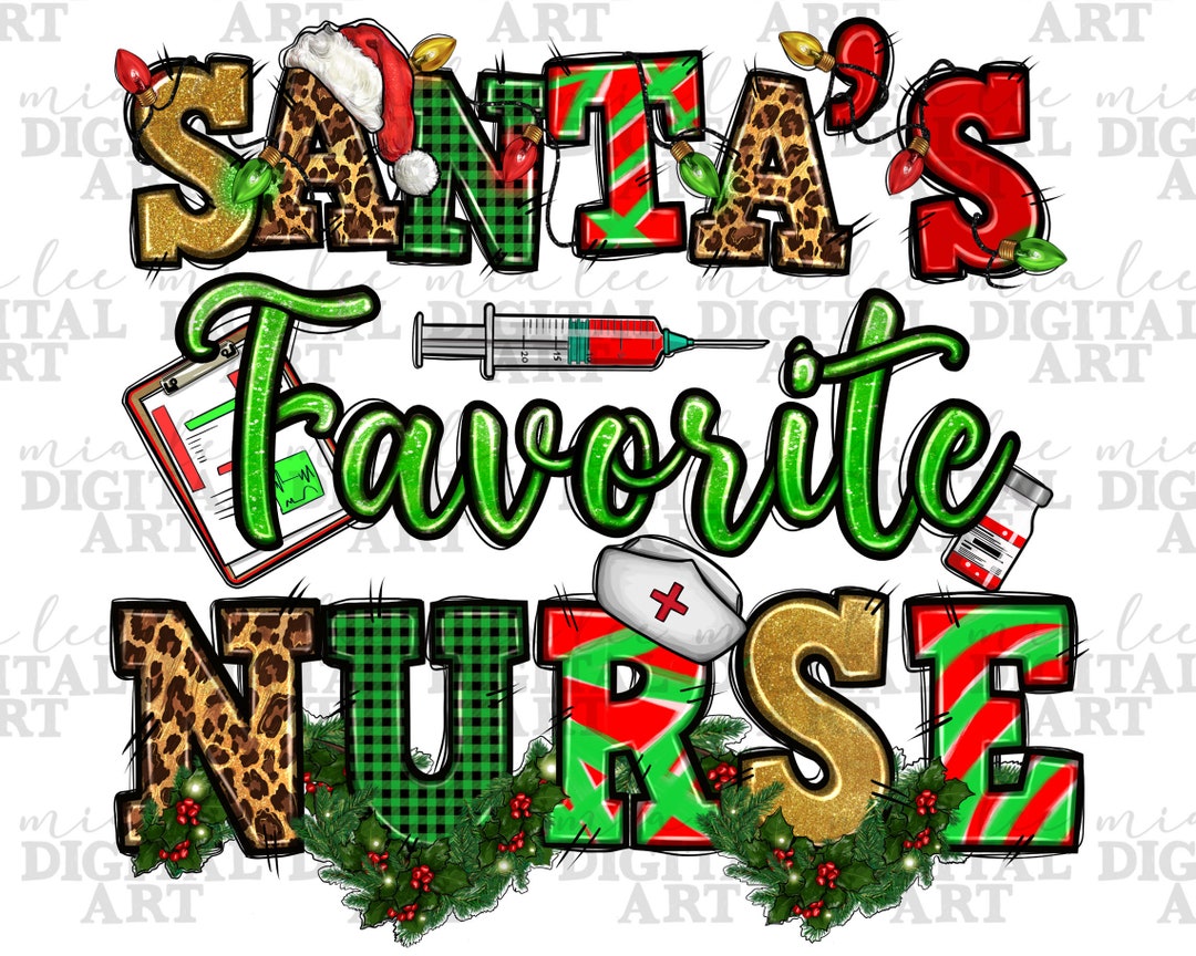 Santa's Favorite Nurse Png Sublimation Design Download, Merry Christmas ...