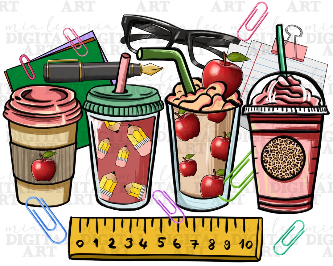 Teacher Coffee Cups Png Sublimation Design Download, Teacher's Day Png ...