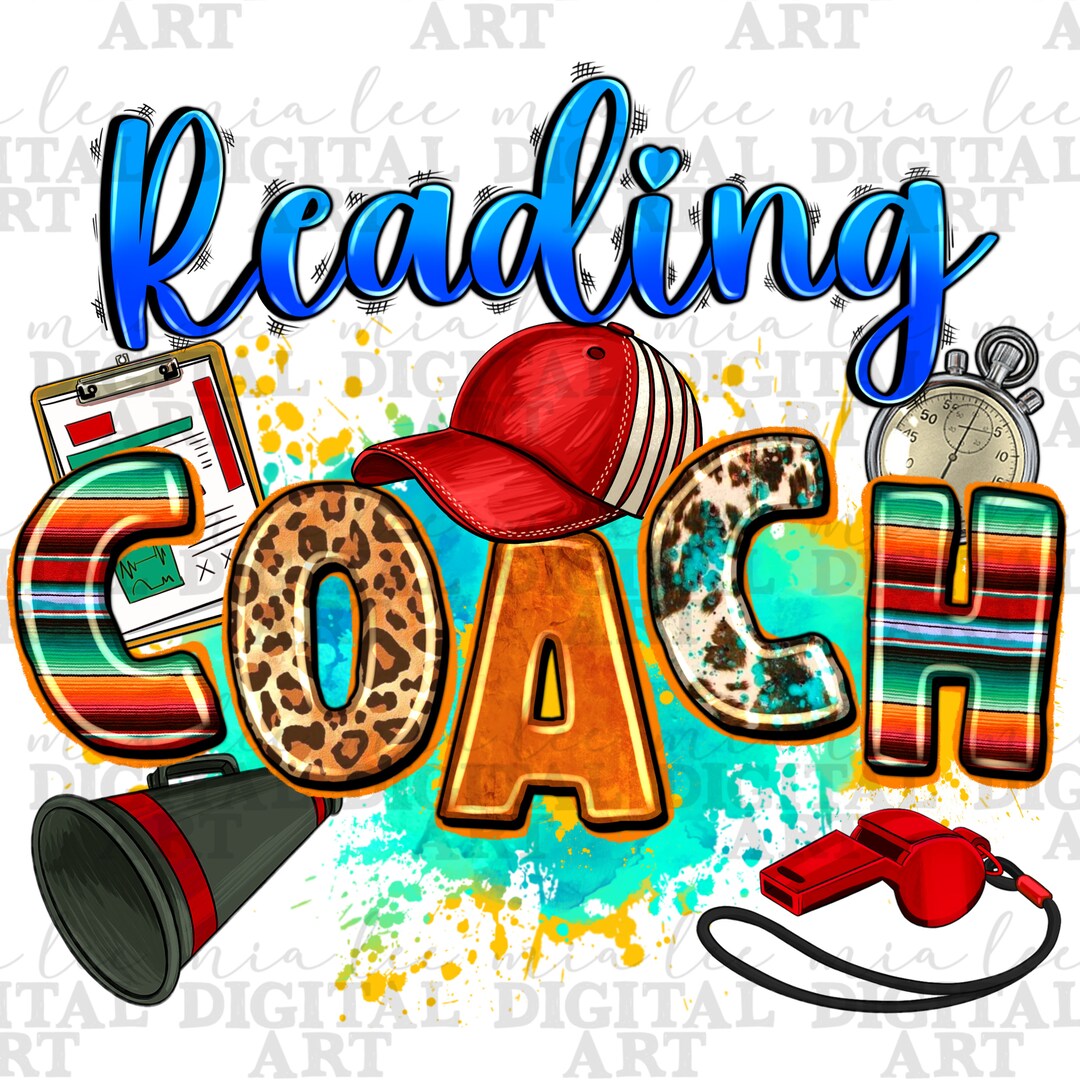 Reading Coach Png Sublimation Design Download, Coach Life Png, Western ...
