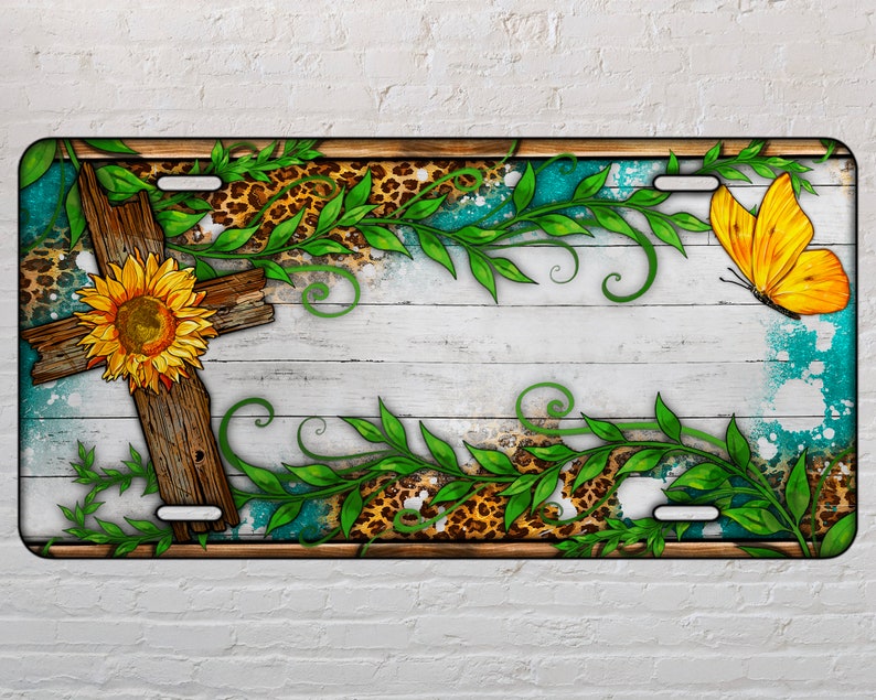 Personalized Western Cross License Plate Png, Western License Plate Png ...