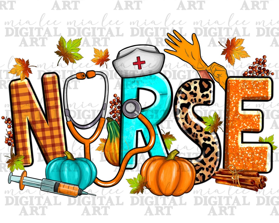 Fall Nurse Png Sublimation Design Download, Fall Png, Fall Vibes Png ...