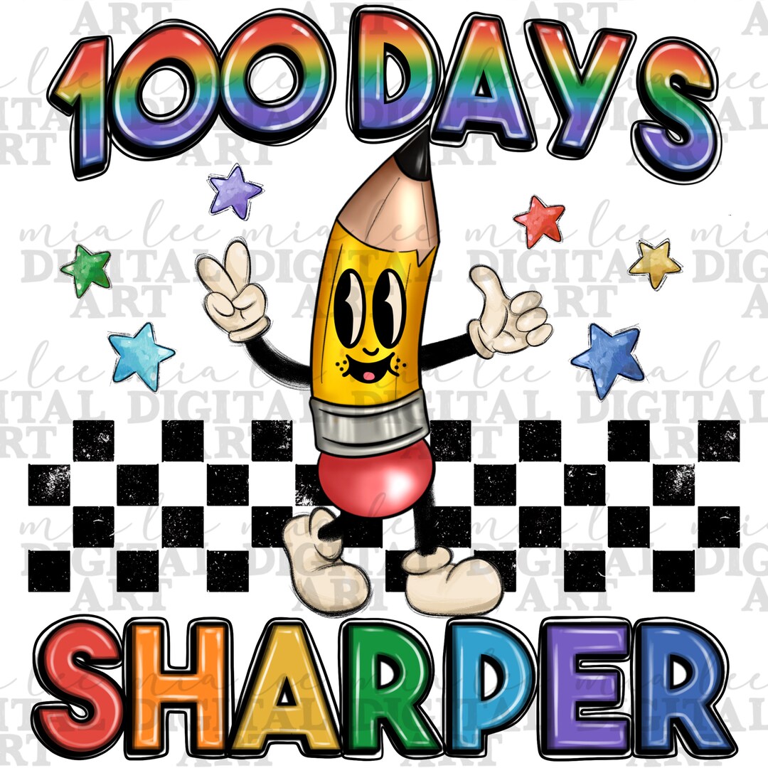 100 Days of School Png Sublimation Design Download, Happy 100 Days Png ...
