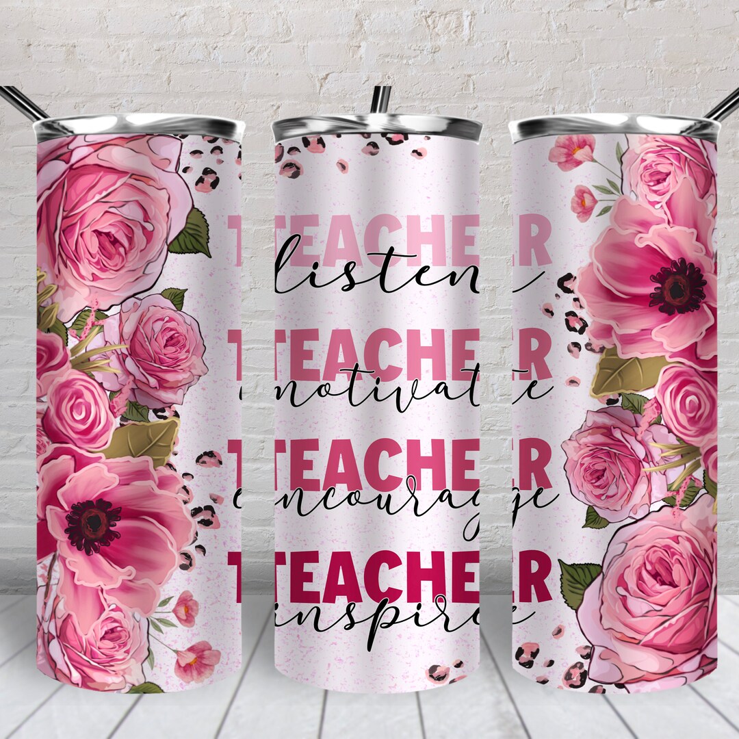 Teacher Appreciation 20 Oz Skinny Tumbler Png, Teacher's Day Tumbler ...