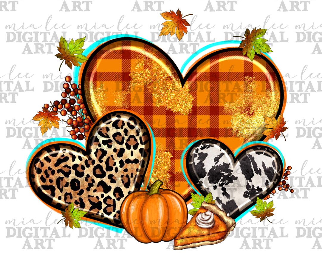 Fall Hearts Png Sublimation Design Download, Fall Png, Fall Vibes Png ...