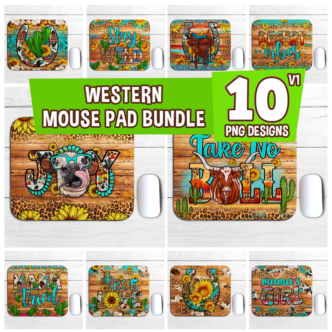Western Mouse Pad Bundle V1 Png Sublimation Design Download, Western ...