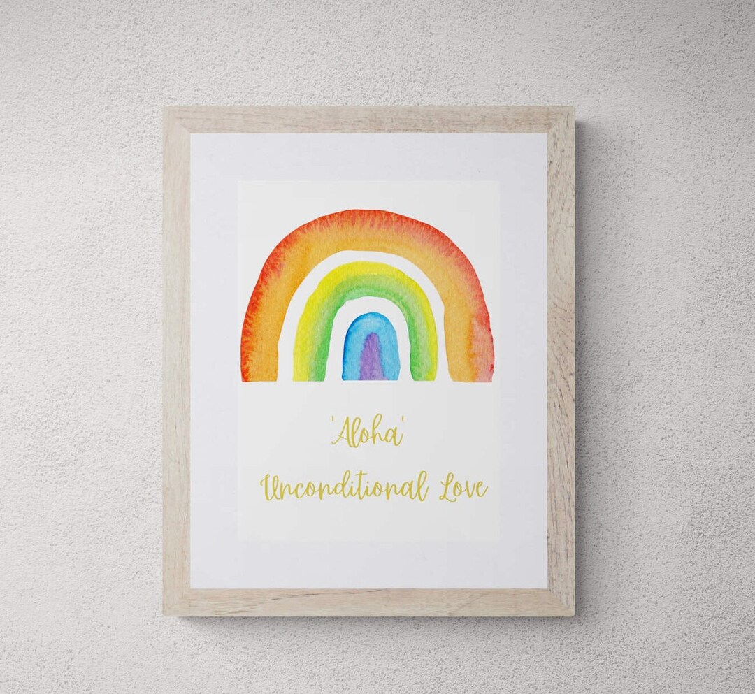 Aloha Rainbow Hawaii Art Digital Print Rainbow Aloha - Etsy