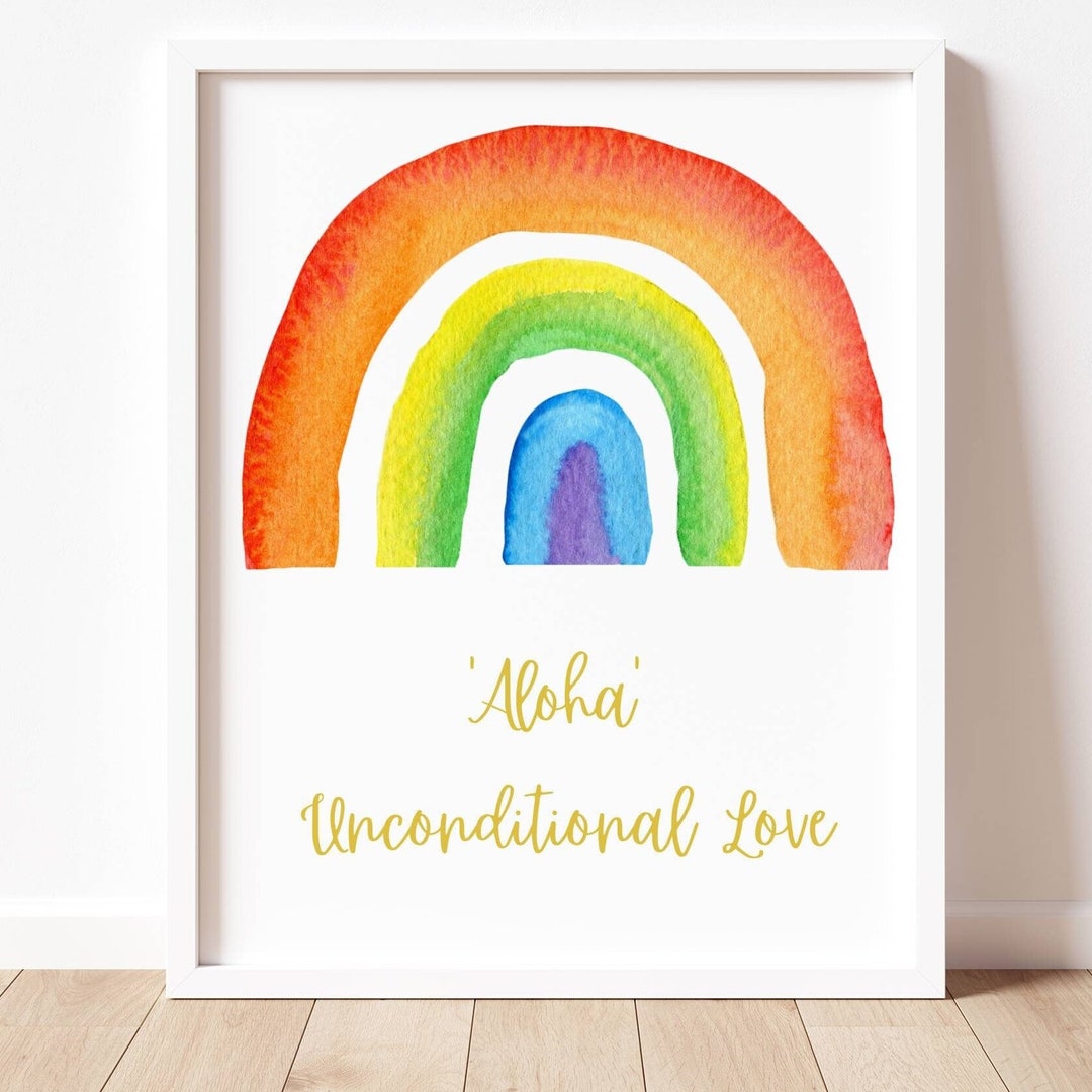 Aloha Rainbow Hawaii Art, Digital Print, Rainbow Aloha Printable ...