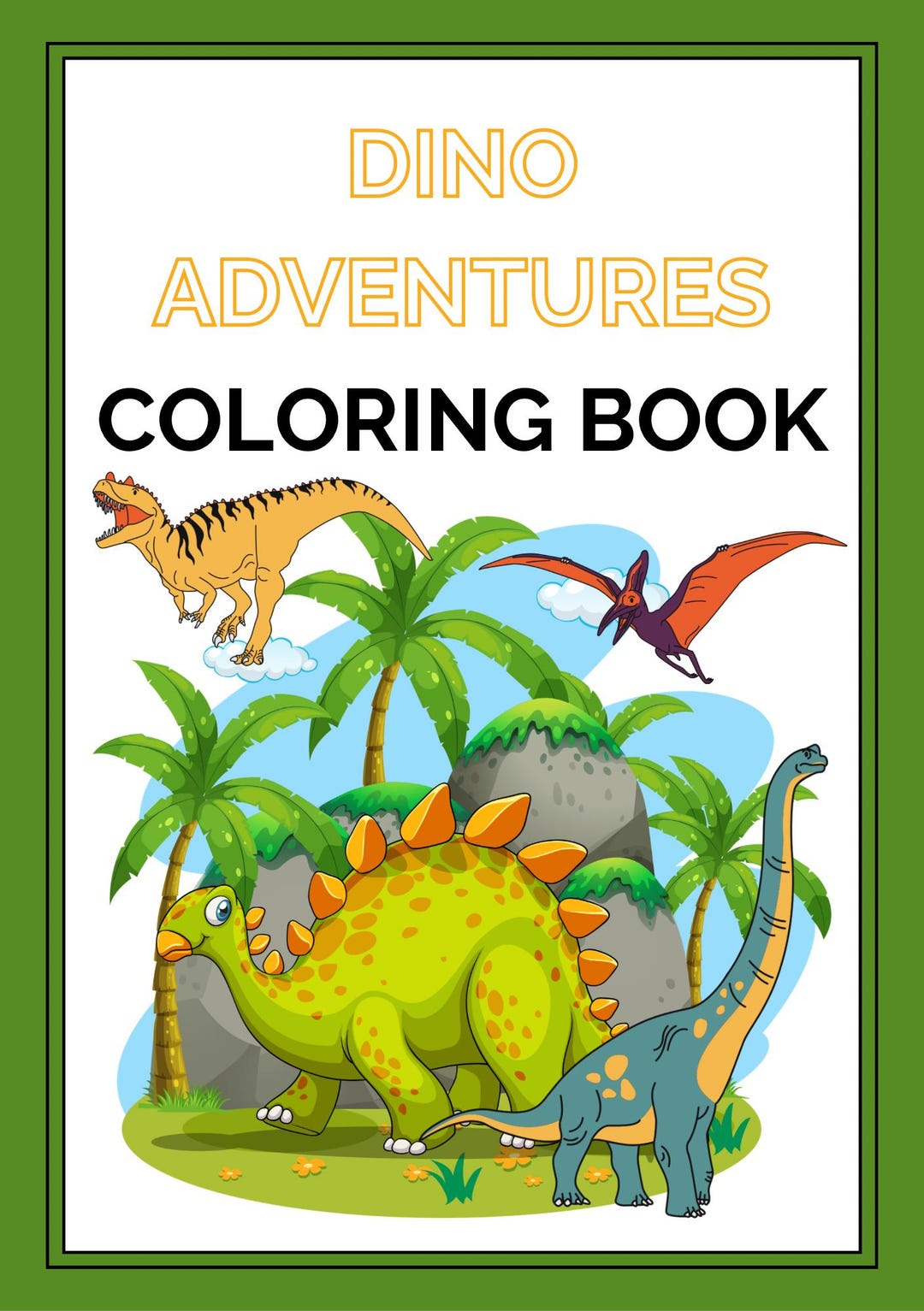 Kids Coloring Book; Dino Adventures; Dinosaurs - Etsy