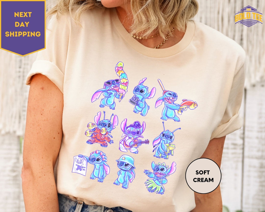 Stitch T-shirt, Floral Stitch T-shirt, Cute Stitch Shirt, Cute Lilo and ...