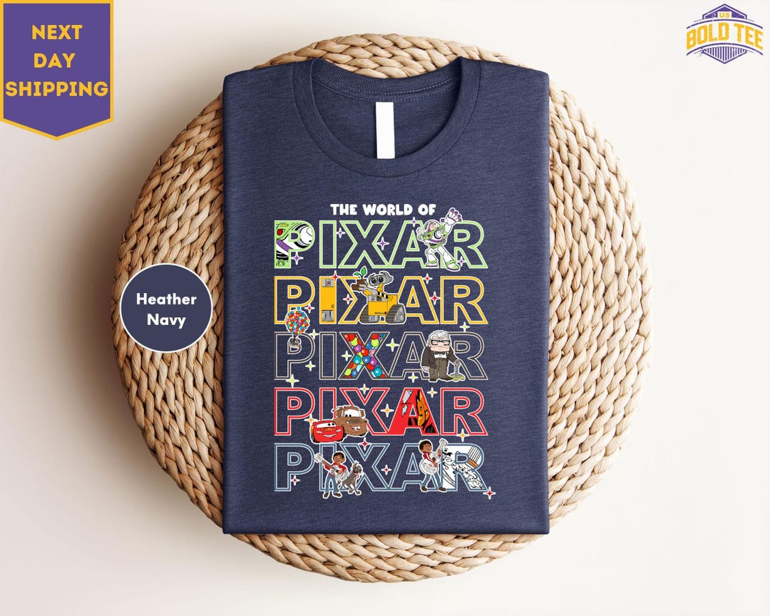 The World of Pixar T-shirt, Disney Pixar Characters Shirt, Disneyland ...