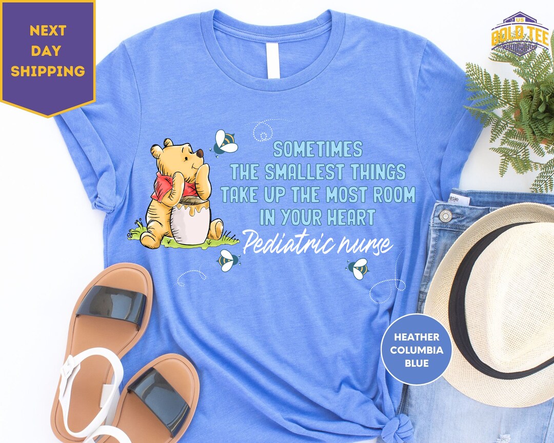 Winnie the Pooh Pediatrics Nurse Shirt, RN Peds Nurse Tshirt, Cute PICU ...