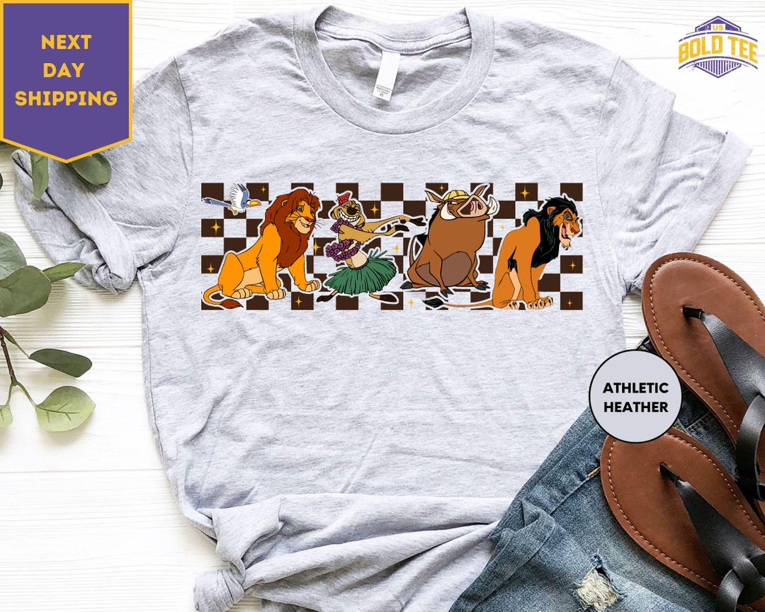 Retro the Lion King Group Characters Shirt, Mufasa Simba Timon Pumbaa ...