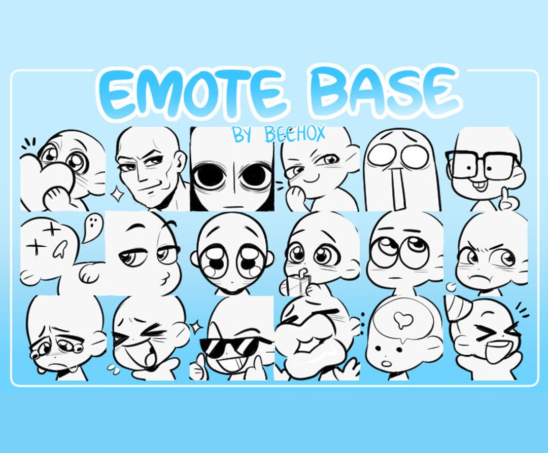 EMOTE BASE PACK || 18 Emote Bases || Create Your Own Custom Twitch ...