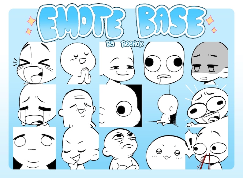 EMOTE BASE PACK || 15 Emote Bases || Create Your Own Custom Twitch ...