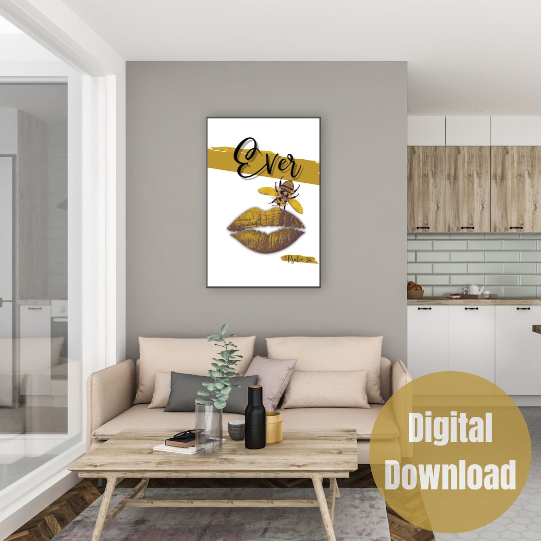 Scripture Wall Art, Christian Wall Art, Psalms 34, Ever Be on My Lips ...