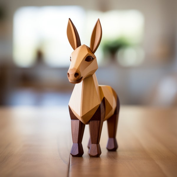 Wooden Donkey Figurine - Etsy