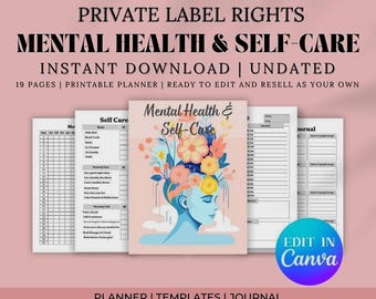 PLR Mental Health Bundle, Canva Template, Health PLR Planner, Editable Canva Template, Done for ...