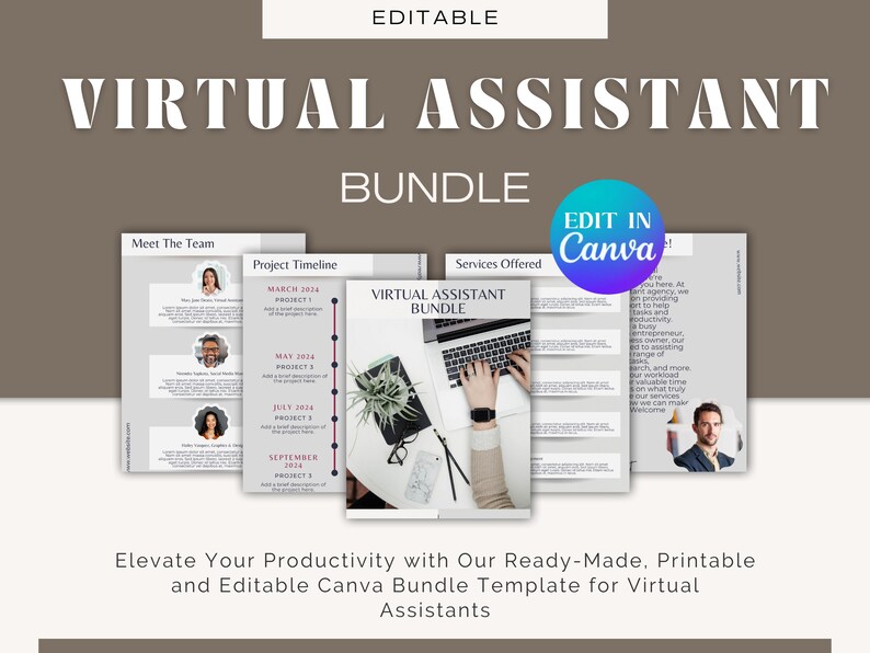 Virtual Assistant Bundle, VA Templates, Services, Welcome Packet ...