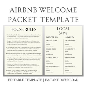 Airbnb Welcome Packet Host Guide Home Rental Welcome Book Canva ...