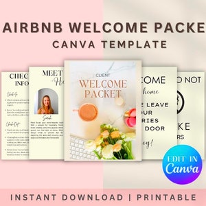 Airbnb Welcome Packet Host Guide Home Rental Welcome Book Canva ...