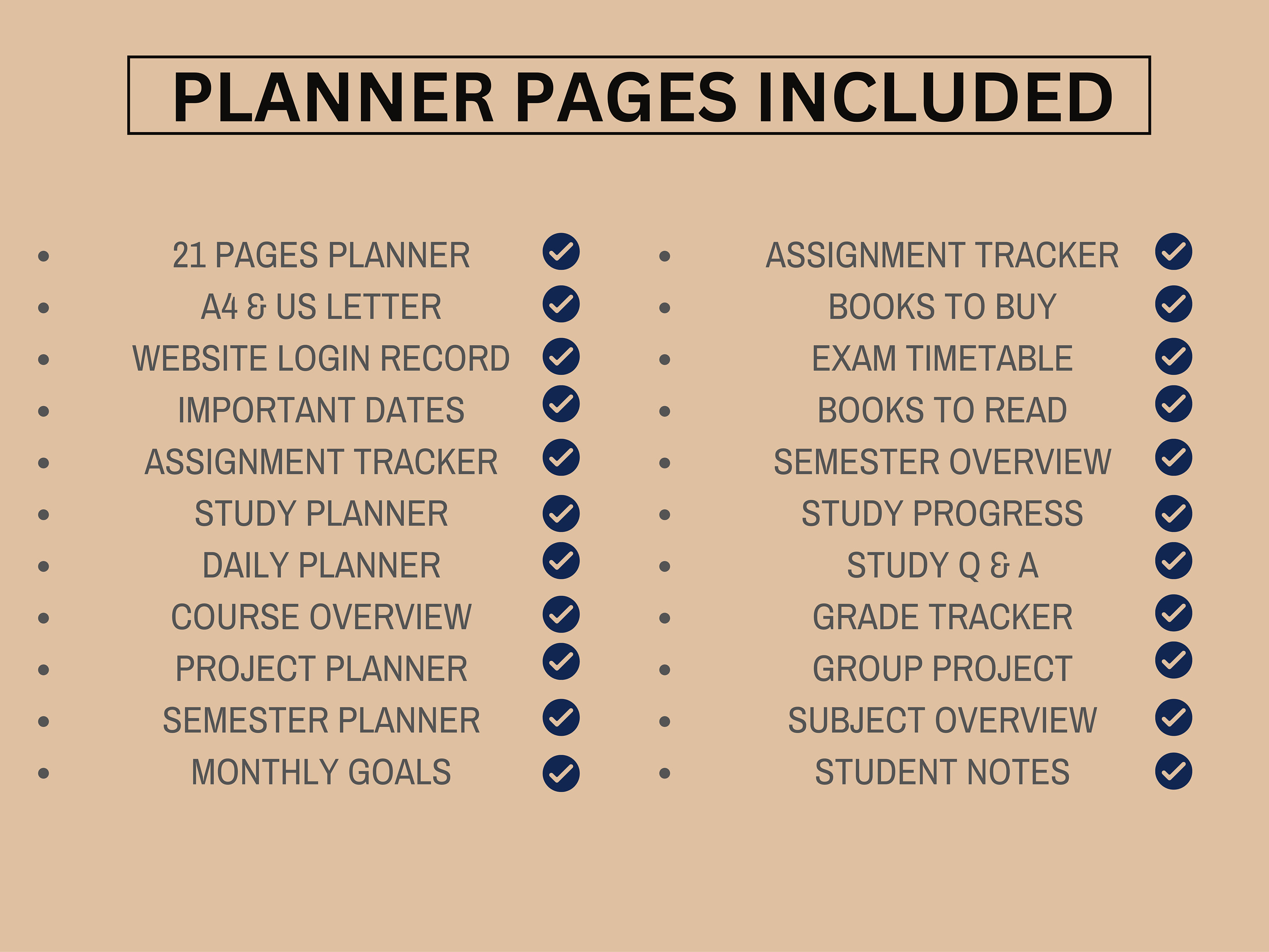 Editable Undated Student Planner Canva Template, Canva Student Planner ...