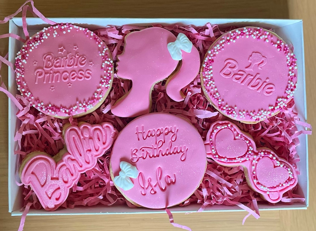 Individual Pink Barbie Biscuits Party Favors, or a Birthday Gift Box of ...