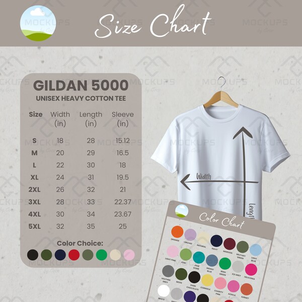 Gildan G500 Color Chart - Etsy