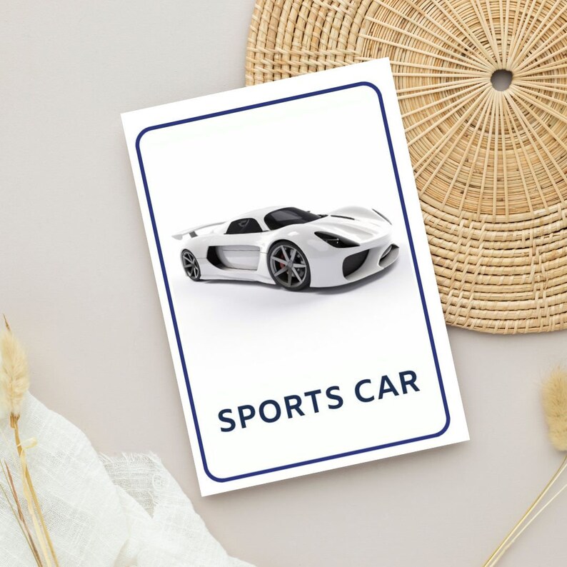 Vehicles 32 Montessori Cards, Flash Cards Nomenclature Flashcards ...