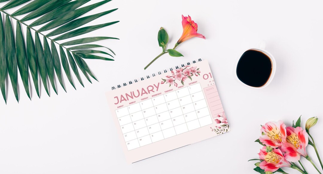 Upgrade Your Planning With Our 2023 Pink and White Modern Monthly ...