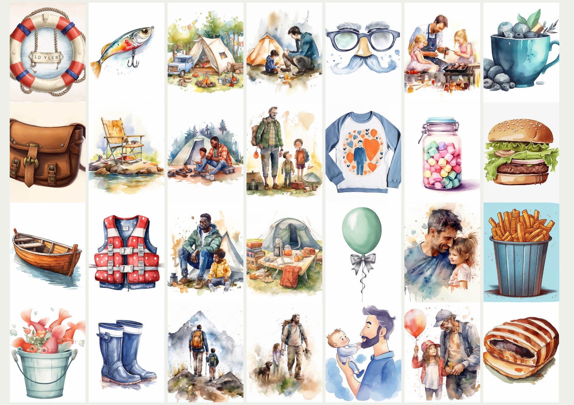 Dad's Day Out Clipart Bundle, Including Father's Day Fishing, Father's ...