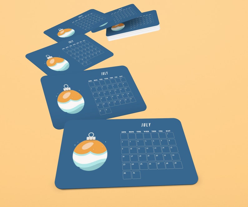 Upgrade Your Planning With Our Blue and Orange Christmas Themed Monthly ...